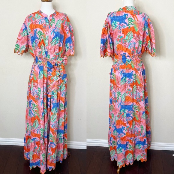 Marigold | Dresses | Marigold Belted Maxi Dress In Tangerine Tango ...